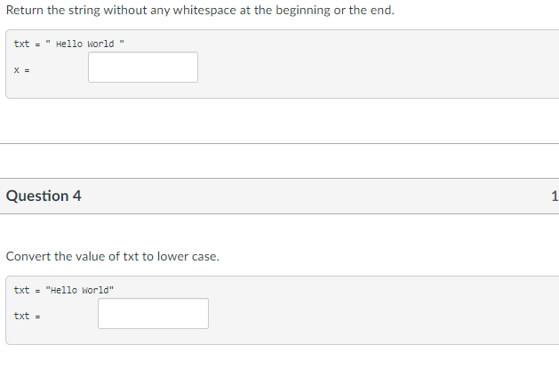 Solved Return the string without any whitespace at the | Chegg.com