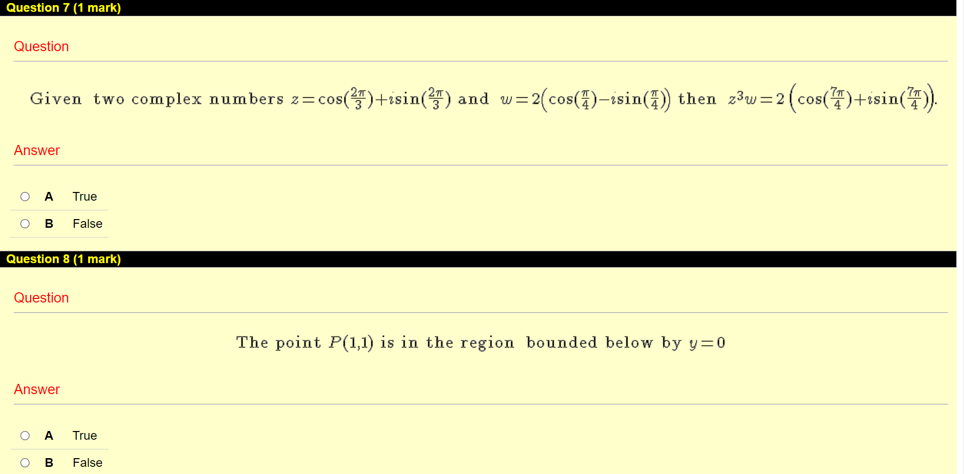 Solved 1−(x−1)2=2x−x2 x2+16=x+4Given two complex numbers | Chegg.com