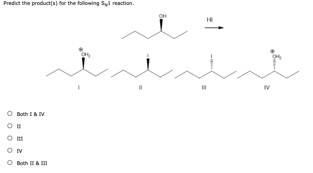 Solved Predict the product(s) for the following Sn1 | Chegg.com