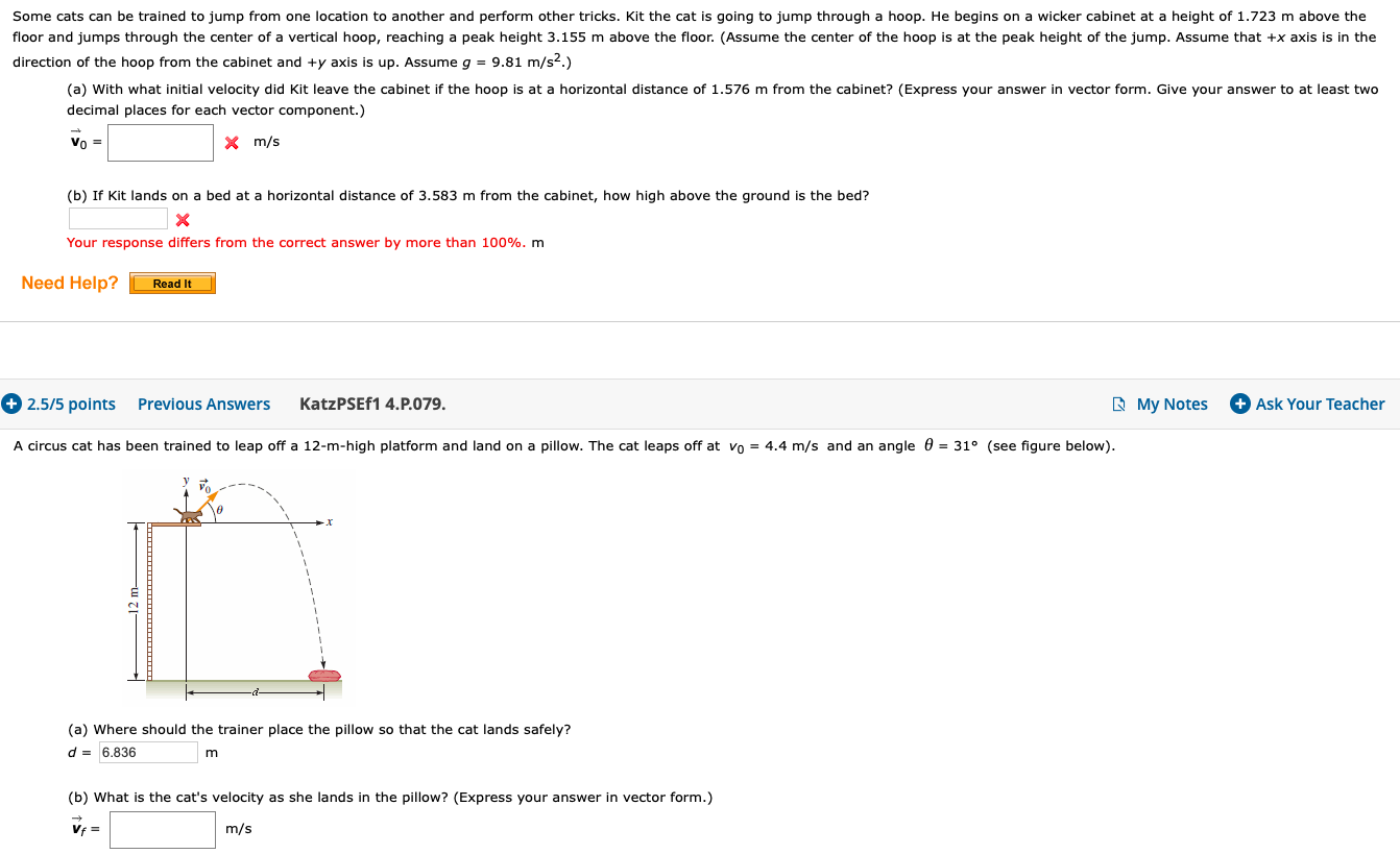 Solved Some cats can be trained to jump from one location to | Chegg.com