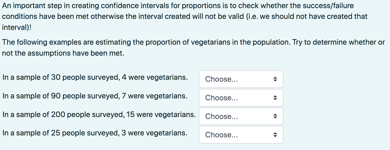 Solved An important step in creating confidence intervals | Chegg.com