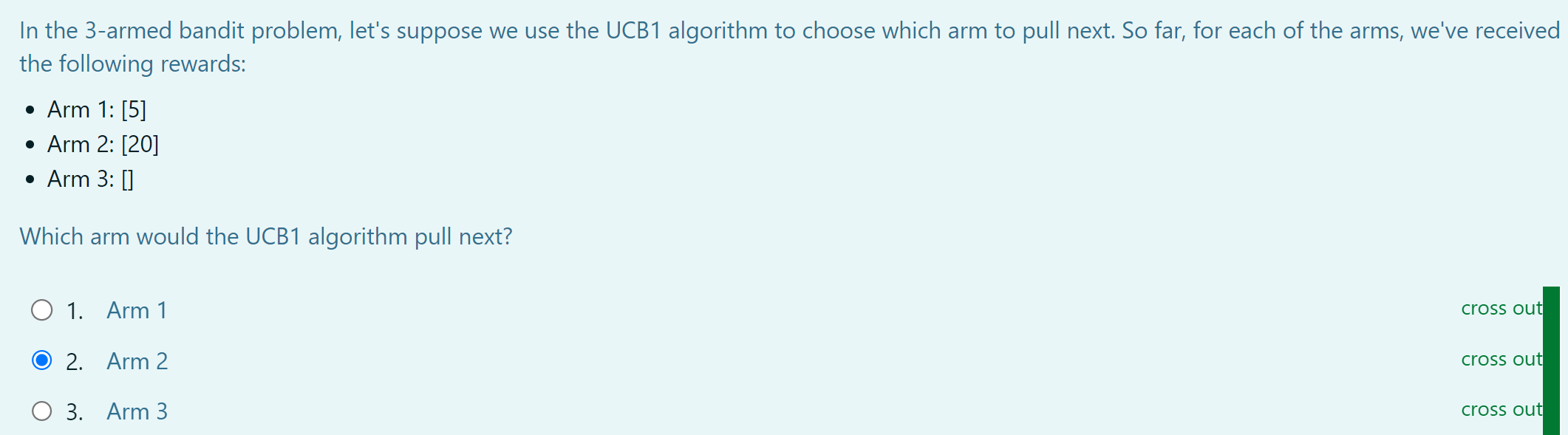 Solved In the 3-armed bandit problem, let's suppose we use | Chegg.com