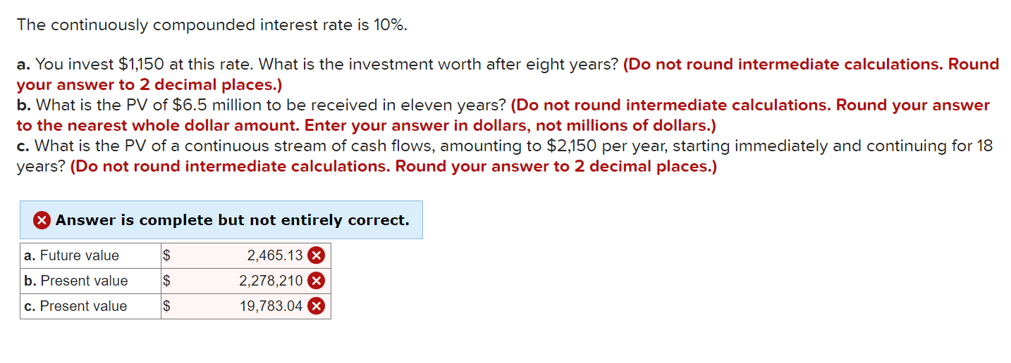 Solved The continuously compounded interest rate is 10%. a. | Chegg.com