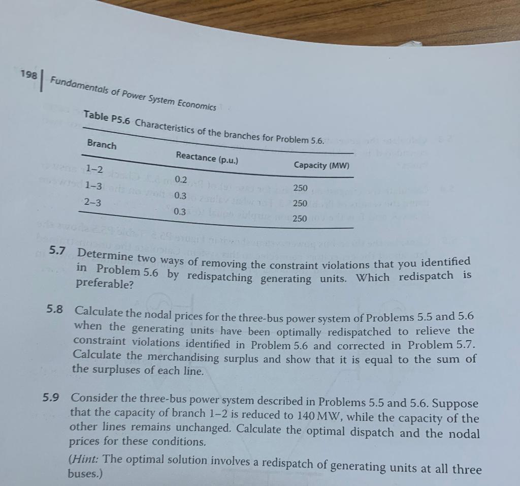 Solved 5.4 Problems 5.1 Consider the power system shown in | Chegg.com