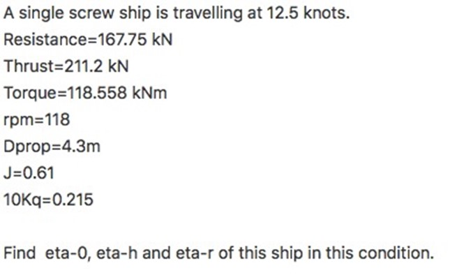 Solved A single screw ship is ﻿travelling | Chegg.com