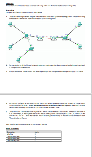 Solved Procedure Using NSP software, follow the instructions | Chegg.com