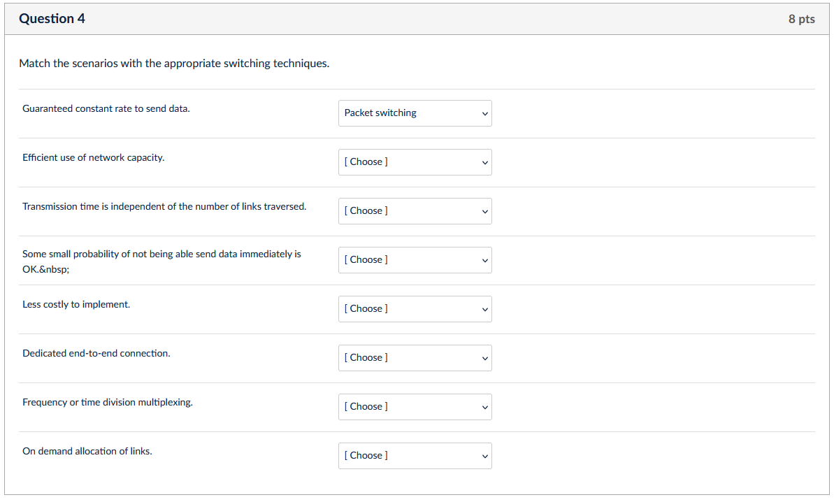 Solved Question 4Match the scenarios with the appropriate | Chegg.com