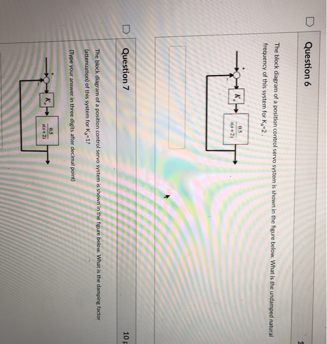 Solved D Question 6 The block diagram of a position control | Chegg.com
