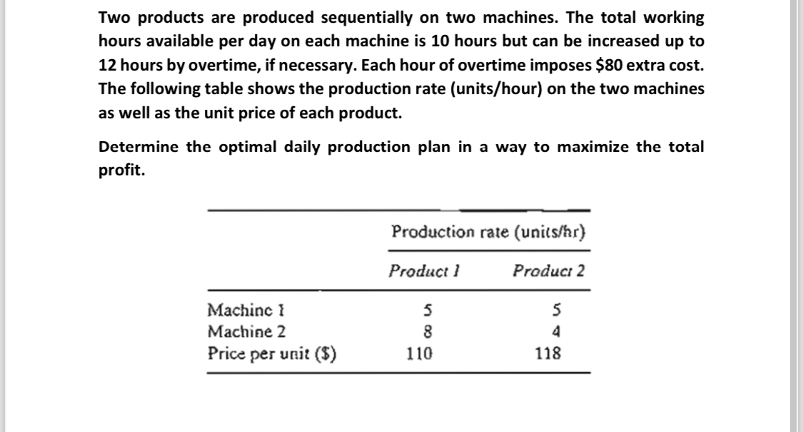 Solved Two products are produced sequentially on two | Chegg.com