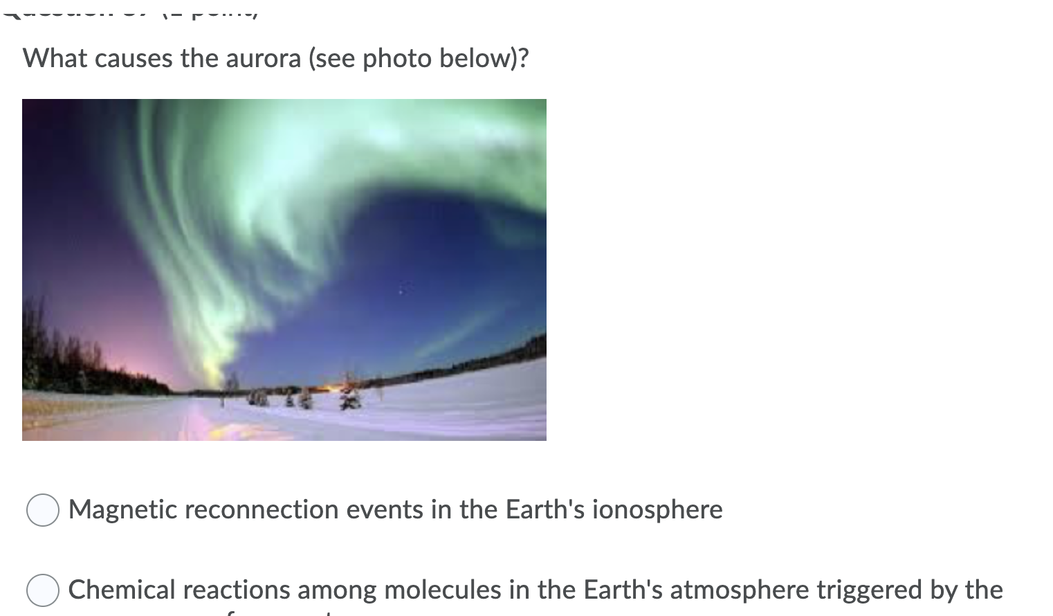 Solved ---- What causes the aurora (see photo below)? | Chegg.com