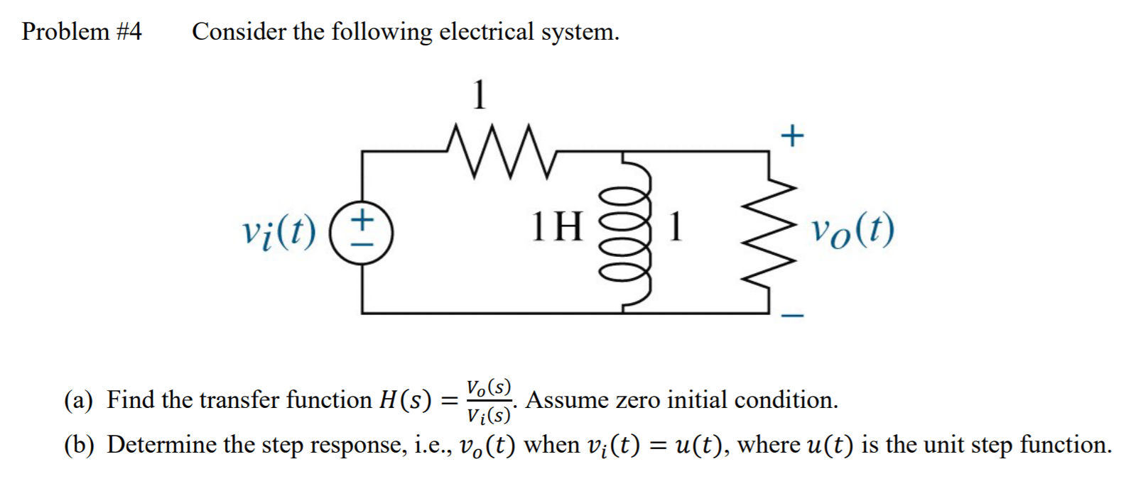 Solved Problem #4 Consider the following electrical system. | Chegg.com