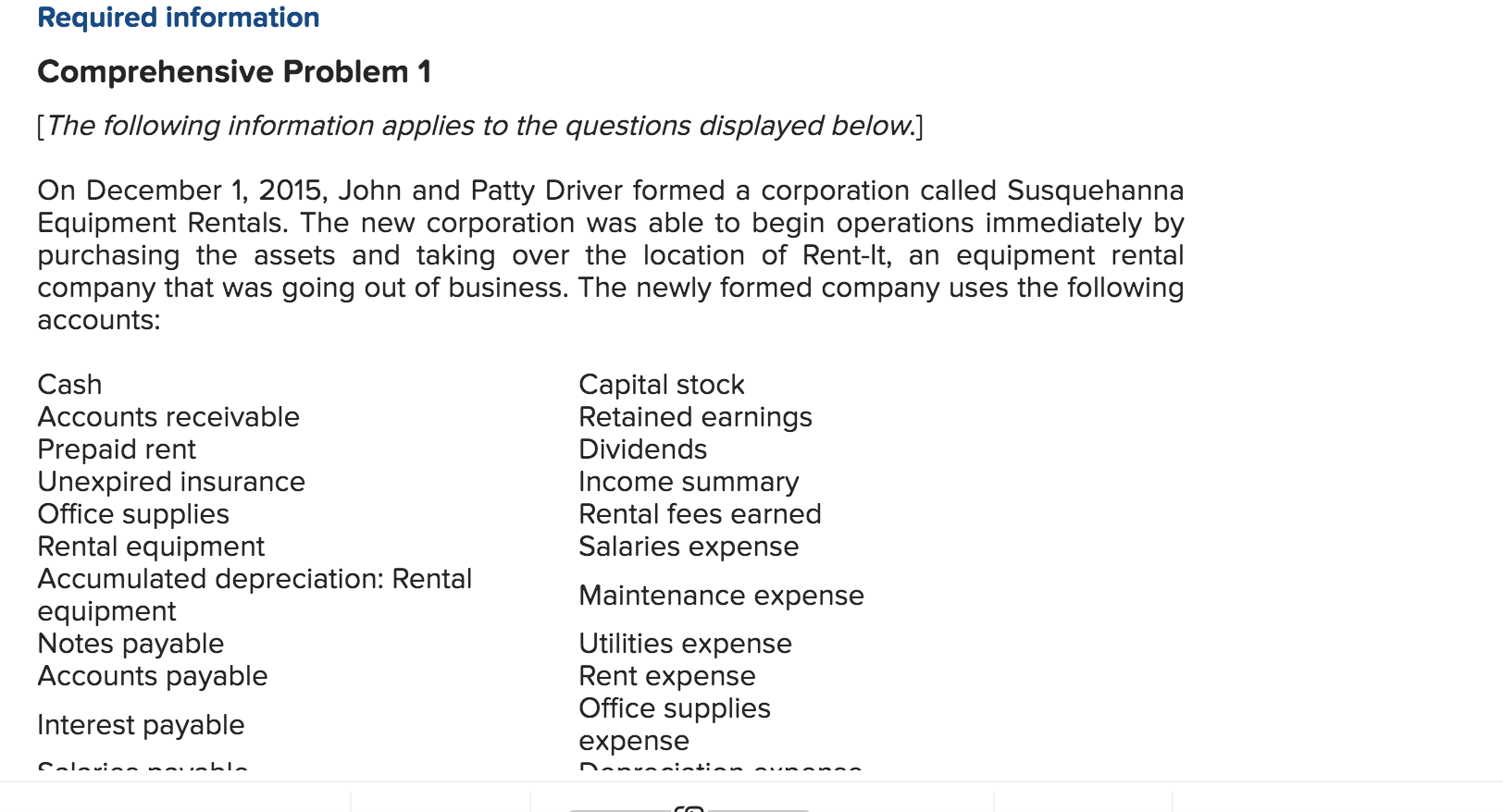 Solved Required information Comprehensive Problem 1 [The | Chegg.com