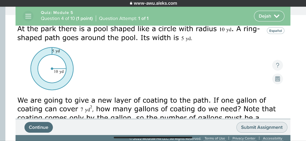 Solved At the park there is a pool shaped like a circle with | Chegg.com