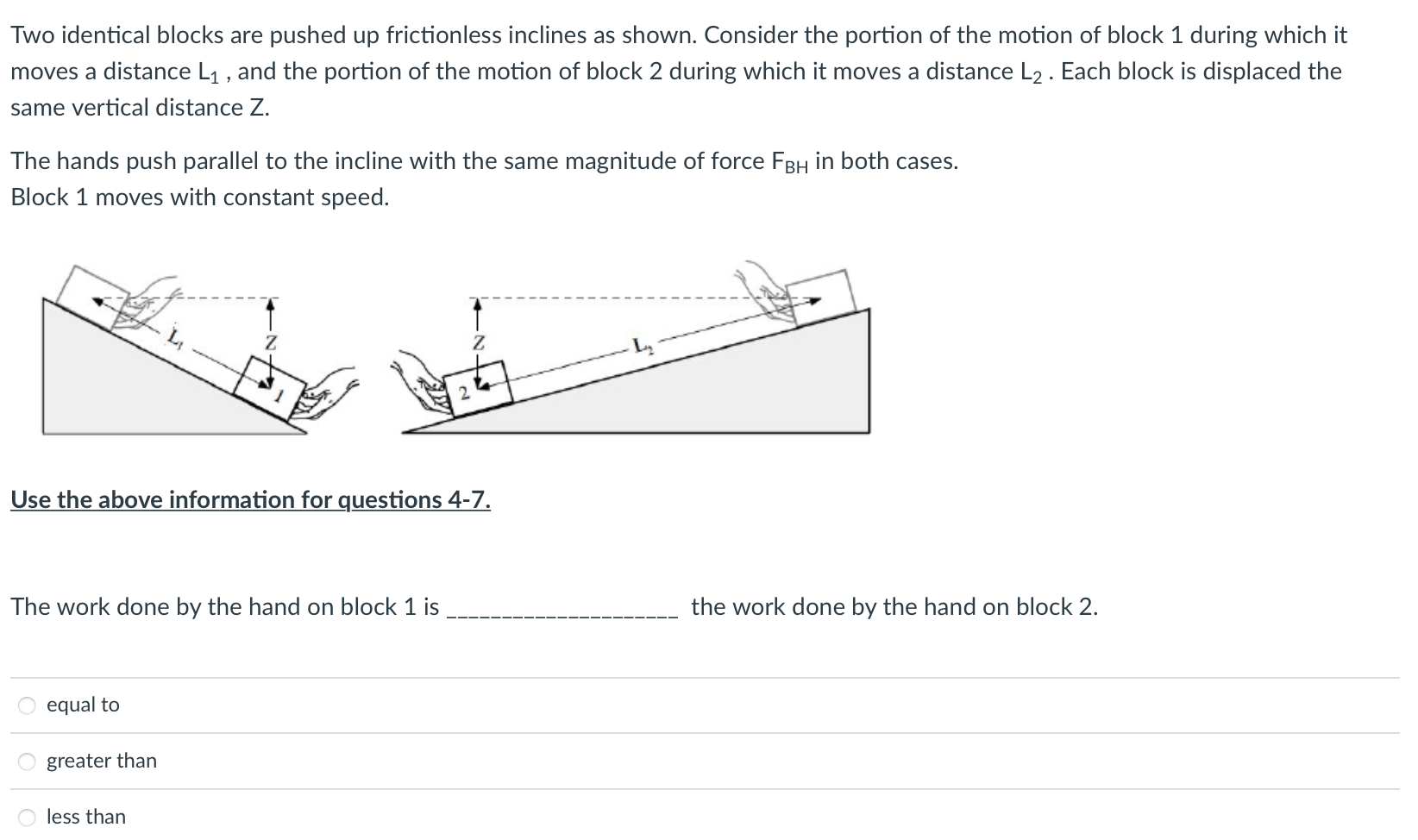 Solved Two identical blocks are pushed up frictionless | Chegg.com
