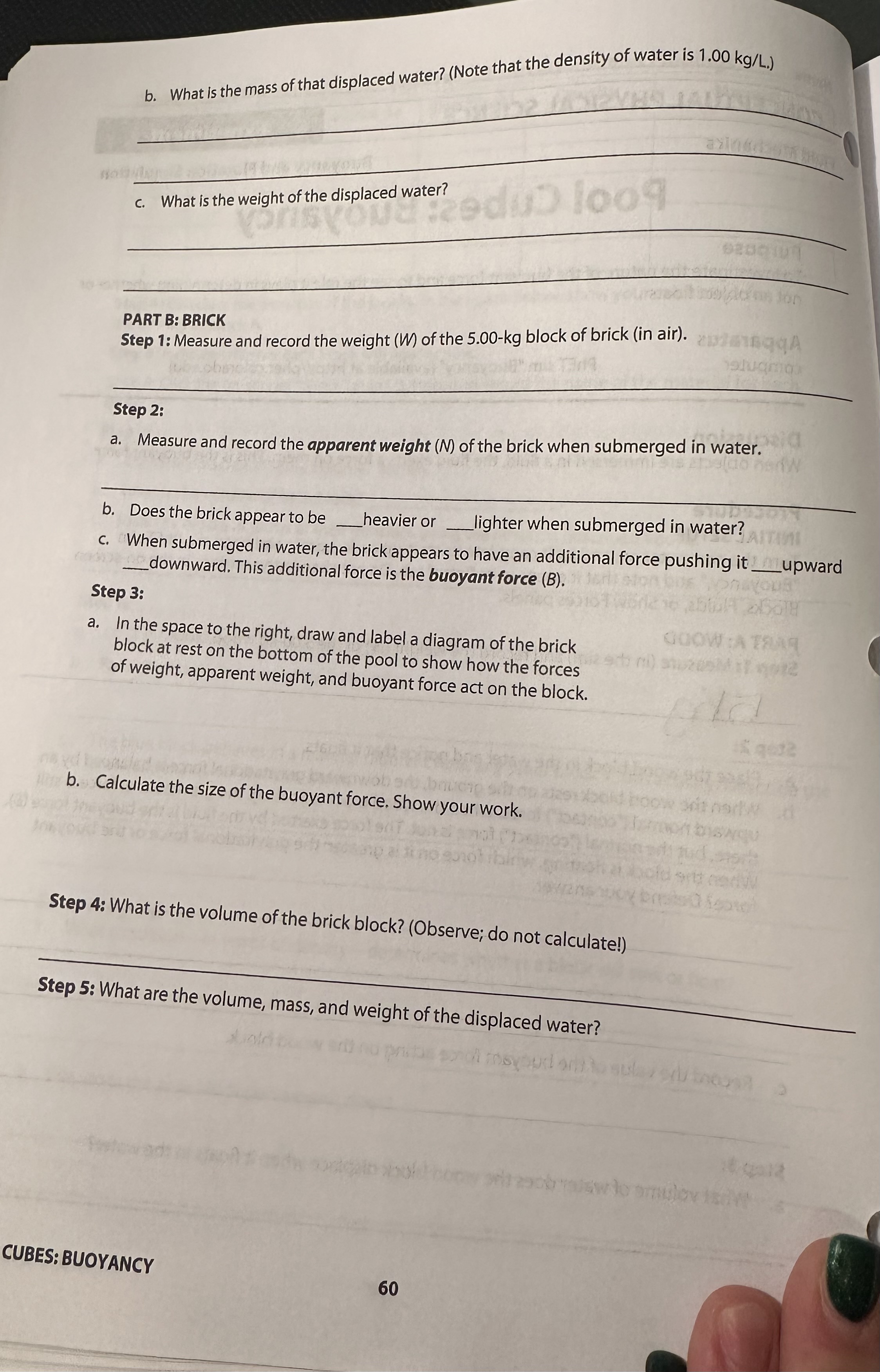 Solved Mechanics Buoyancy and Flotation Simulation Pool | Chegg.com