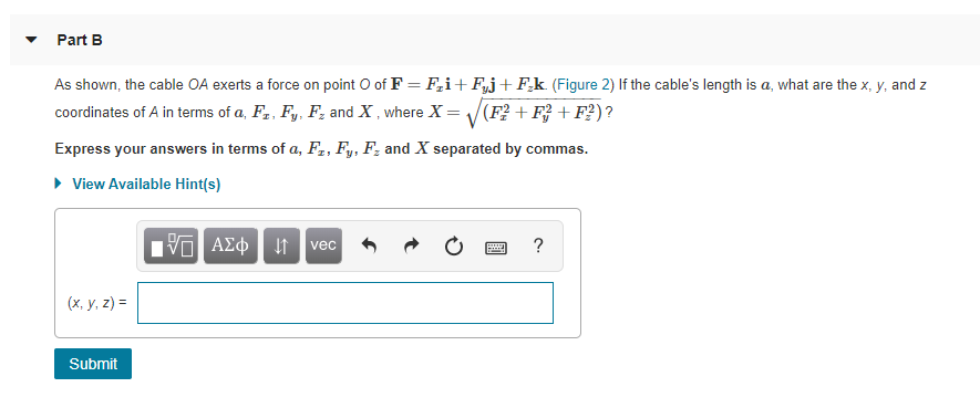 Solved Force Vector Directed along a Line Three-dimensional | Chegg.com