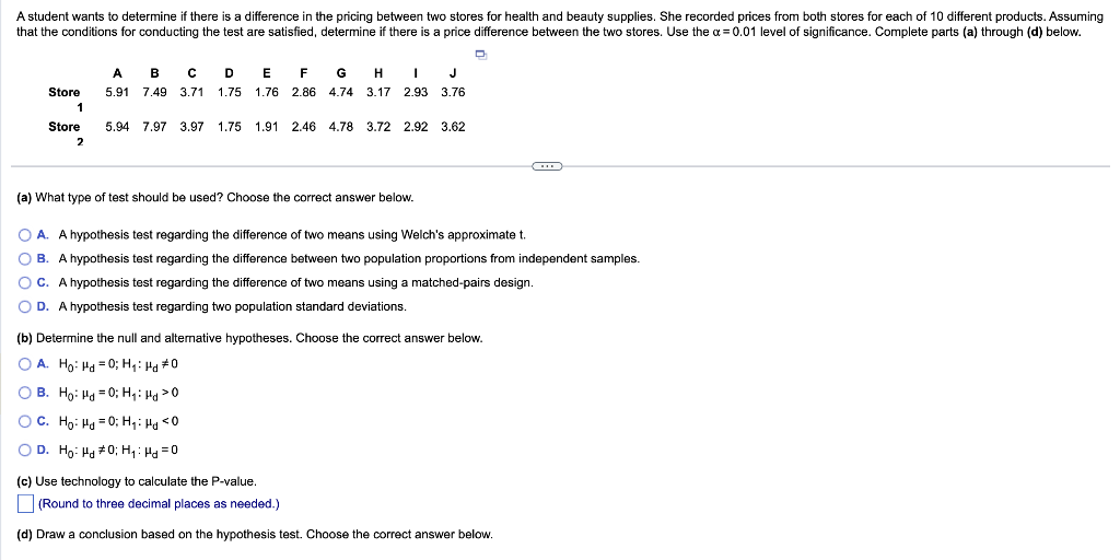 Solved that the conditions for conducting the test are | Chegg.com