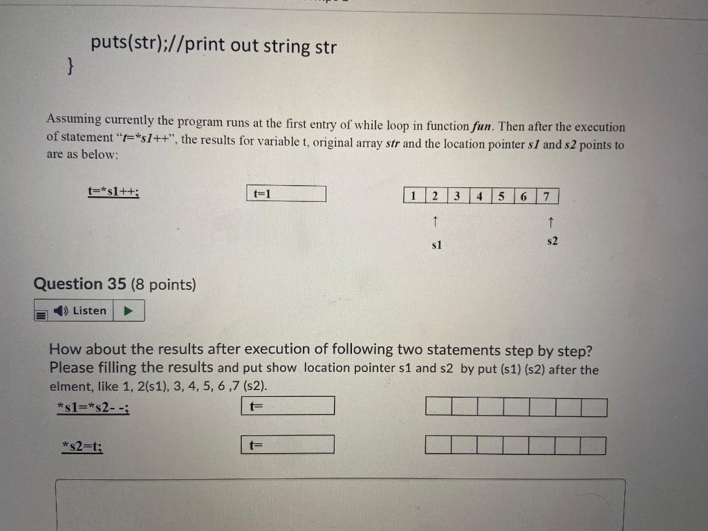 Solved #include #include fun(char *w,int n) { chart,*s1,*s2; | Chegg.com