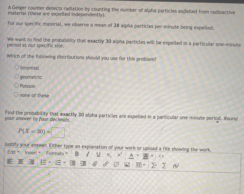 Solved A Geiger counter detects radiation by counting the | Chegg.com