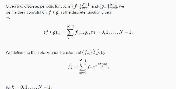 Solved Given two discrete, periodic functions {fm}M=0, and | Chegg.com