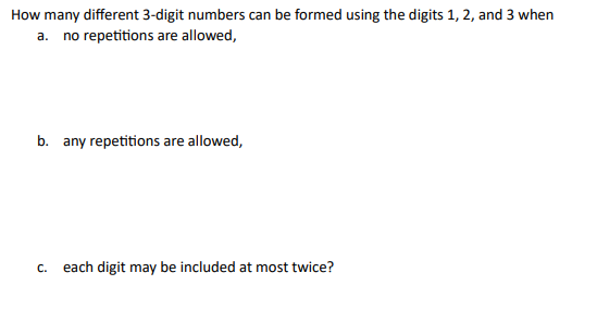 How many different 3 -digit numbers can be formed | Chegg.com