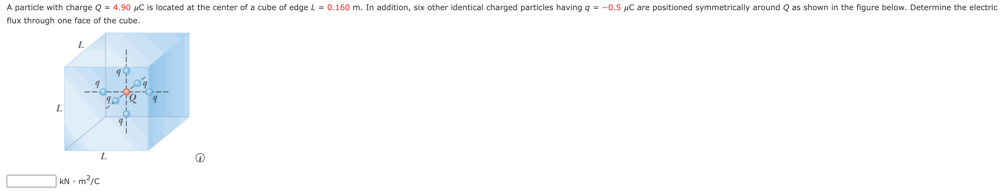 Solved A particle with charge Q = 4.90 uC is located at the | Chegg.com