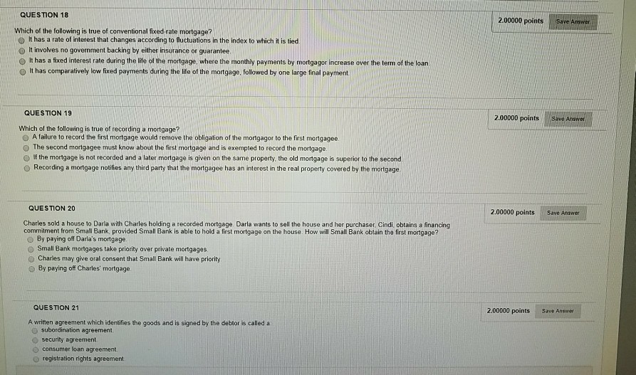 Solved QUESTION 18 2.00000 points Save Answer Which of the | Chegg.com