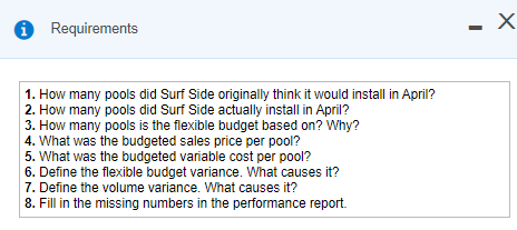 The following is a partially completed performance | Chegg.com