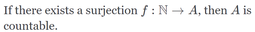 Solved If There Exists A Surjection F N→a Then A Is