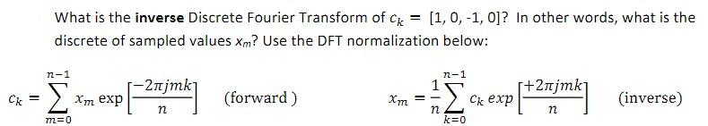 Solved What is the inverse Discrete Fourier Transform of | Chegg.com