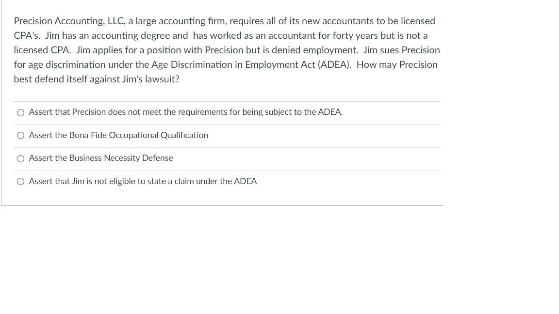 Solved Precision Accounting, LLC, a large accounting firm, | Chegg.com