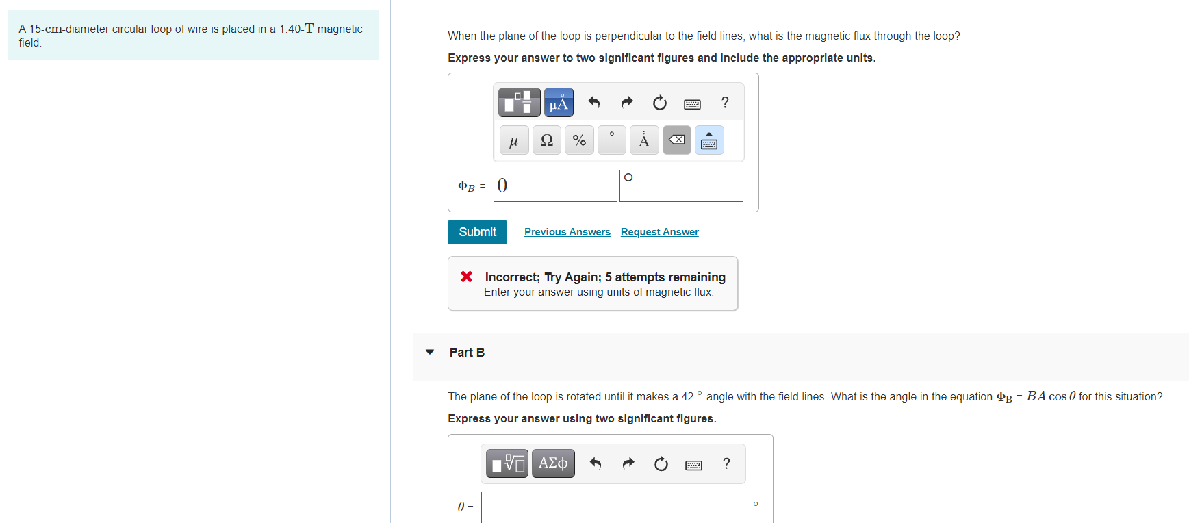 Solved A 15-cm-diameter circular loop of wire is placed in a | Chegg.com
