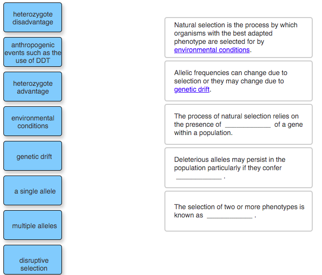 Solved heterozygote disadvantage Natural selection is the | Chegg.com