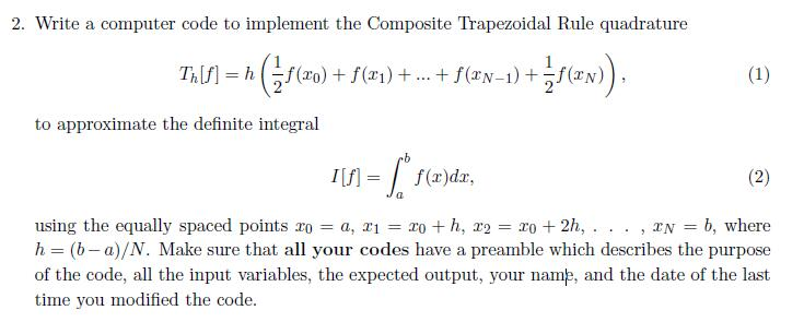 Solved Write a computer code to implement the Composite | Chegg.com