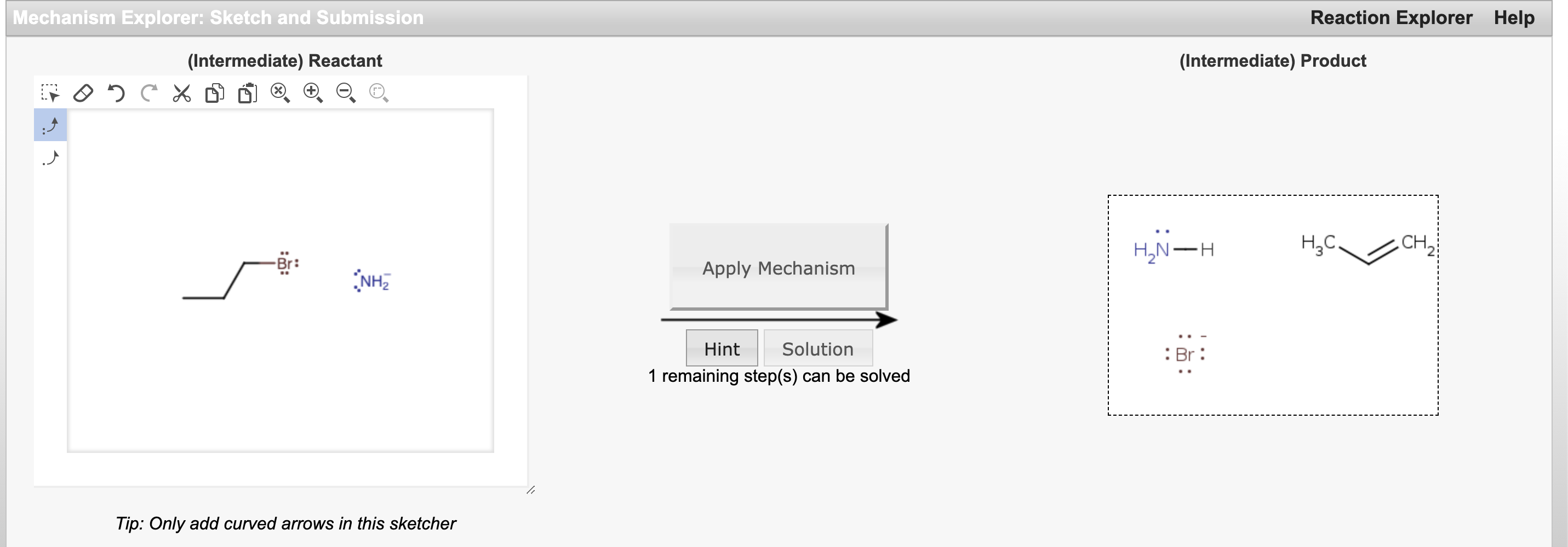 Solved Add curved arrows in this sketcher to represent the | Chegg.com