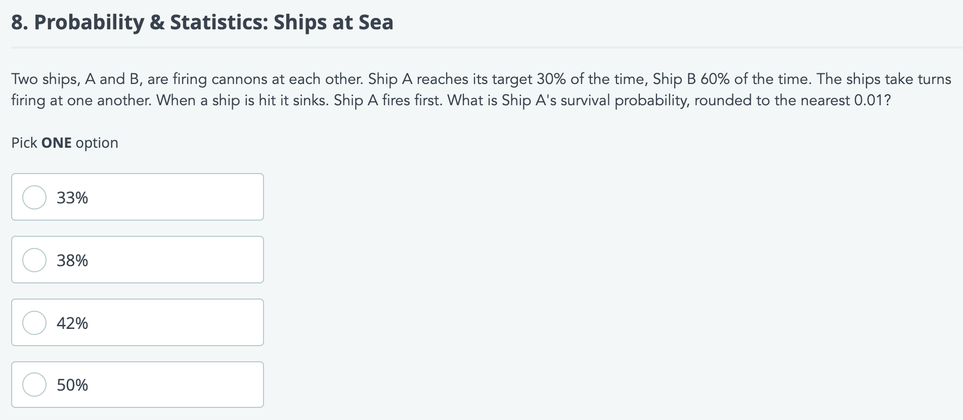 Solved 8. Probability & Statistics: Ships at Sea Two ships, | Chegg.com