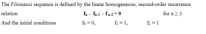 The Fibonacci sequence is defined by the linear | Chegg.com
