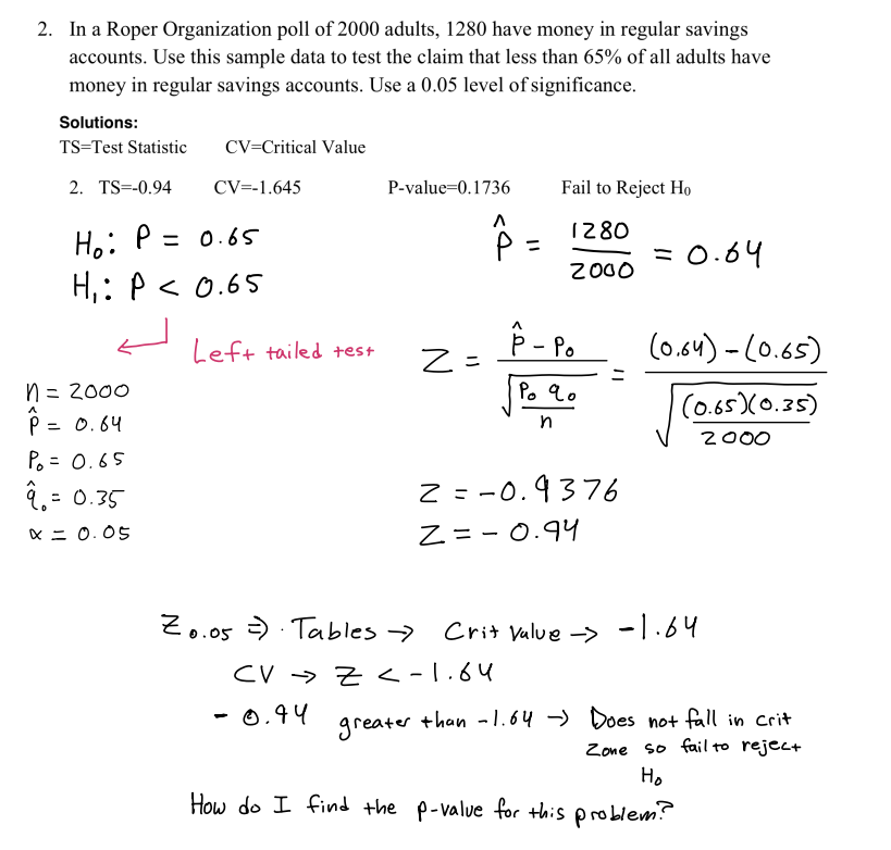 Solved 2. In a Roper Organization poll of 2000 adults, 1280 | Chegg.com