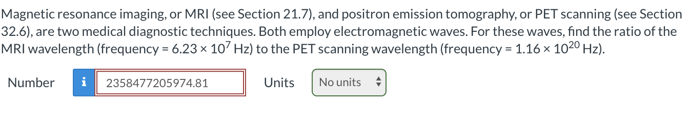 Solved Magnetic resonance imaging, or MRI (see Section | Chegg.com