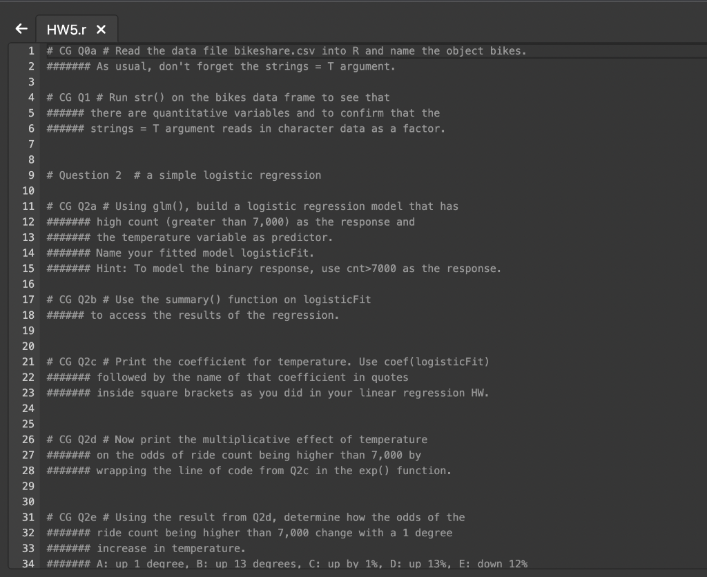 Solved Cg Q2b Use The Summary Function On 