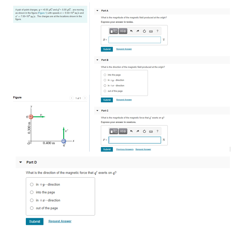 Solved Part A A pair of point charges, q = +8.00 C and | Chegg.com