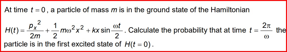 Solved At time t=0, ﻿a particle of mass m ﻿is in the ground | Chegg.com