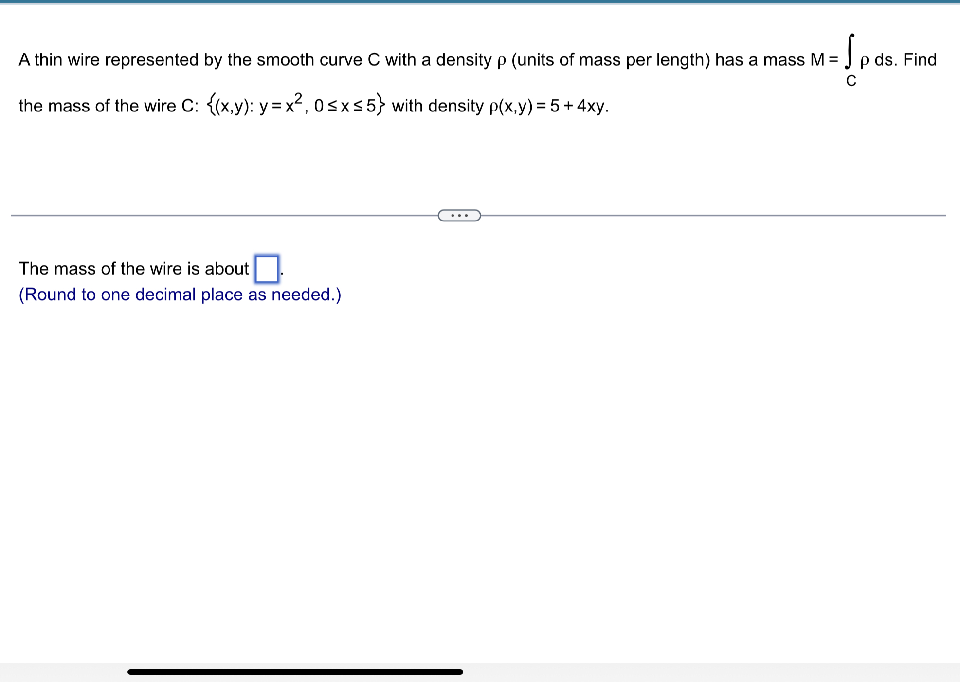 Solved A thin wire represented by the smooth curve C with a | Chegg.com