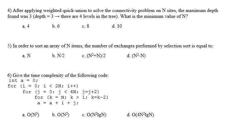 Solved 4) After applying weighted quick-union to solve the | Chegg.com