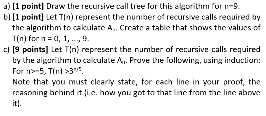 Consider the following variation of the Fibonacci | Chegg.com
