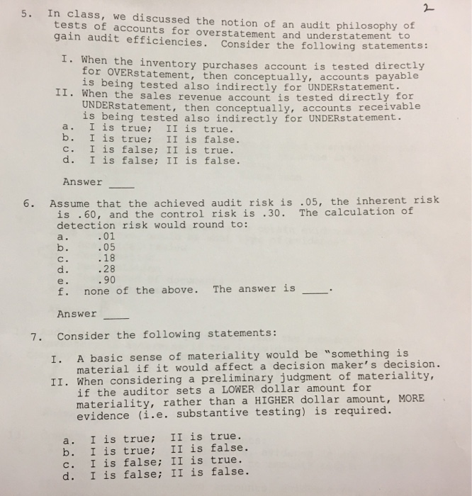 Solved 5. In class, we discussed the notion of an audit | Chegg.com