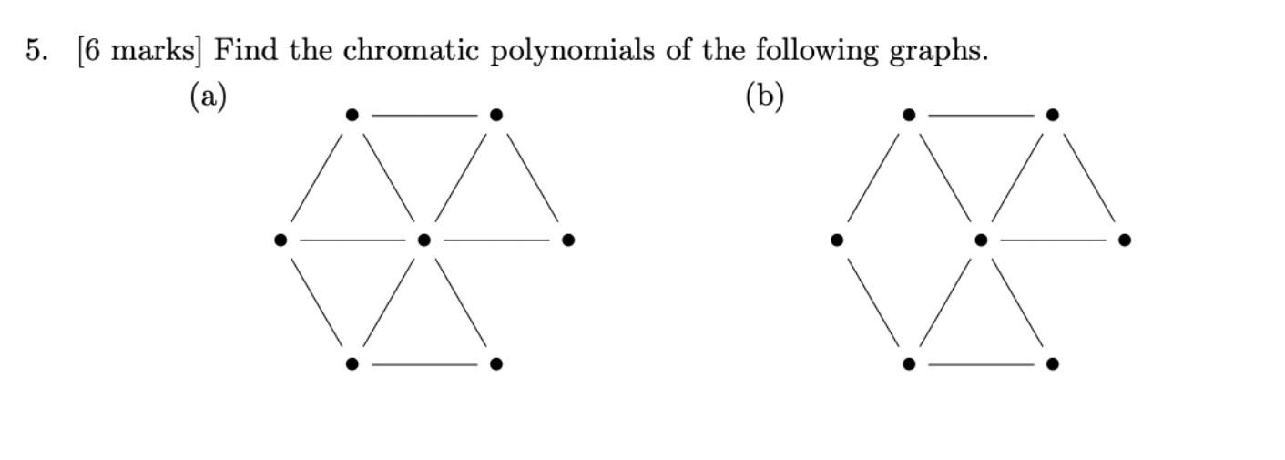 Solved [6 marks] Find the chromatic polynomials of the | Chegg.com