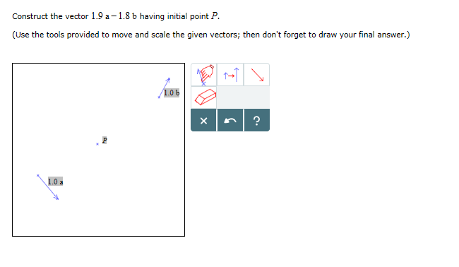 Solved Construct the vector 1.9 a-1.8 b having initial point | Chegg.com