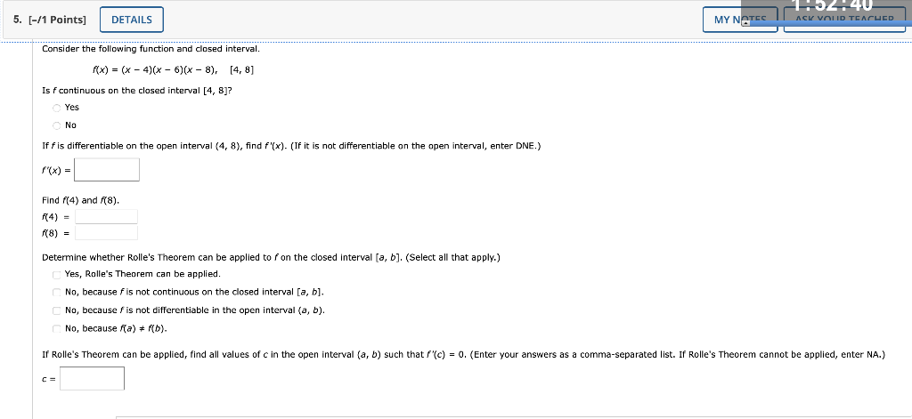 Solved Consider the following function and closed | Chegg.com