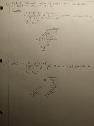 Solved Define absolute of particle M velocity and particle | Chegg.com